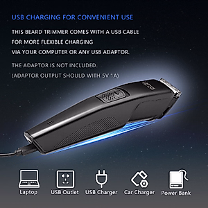 URTTSPI Cordless, Rechargeable,Electric Beard Mustache Hair Precision Trimmer Coded Guide Comb for Men