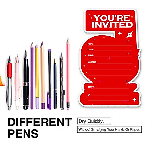 20 Ninja 5th Birthday Party Invitations with Envelopes Double Sided Ninja Shaped Fill-in Invitations Invites for 5 Year Old