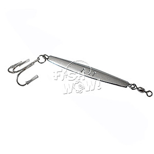 5pcs Fish WOW!® 2oz Diamond Jig Chrome jigs with a Treble Hook