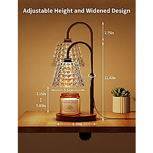 Candle Warmer Lamp with Timer - Adjustable Height w/2 Bulbs, 4 Levels Dimmable -Ideal Bedroom Home Decor & Graduation Gifts for Women Electric Wax Melter Widened Design for Various Scented Candles