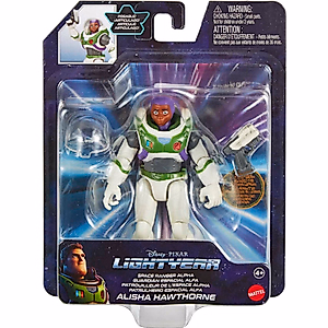 Mattel Disney and Pixar Lightyear Action Figure & Accessory, Space Ranger Alpha Alisha Hawthorne Set with Helmet, 5-inch Scale & 12 Posable Joints