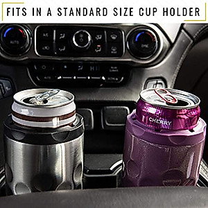 Hooch|Hog Slim Can Cooler – Insulated Stainless Steel Can Cooler for 12oz Slim Cans Including White Claw (Purple Glitter)