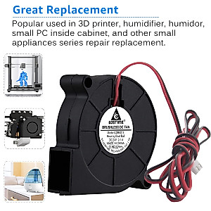GDSTIME 2Pcs 50mm 5015 Blower Fan 24V Brushless Dual Ball Bearing Turbo Cooling 50x15mm 2Pin 39 inch Cable for 3D Printer Hotend Extruder