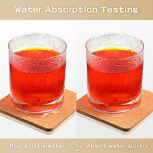 Square Cork Trivets 4 x 4 x 0.2 Inch Cork Coasters for Drinks Absorbent Cork Plant Coasters Pot Trivets Natural Bar Coasters Kitchen Pads Drink Coasters Set for Table Dishes Plate(120 Pcs)