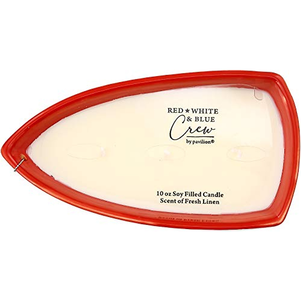 Pavilion Gift Company Lake Lover-Triple Wick 10 oz 100% Soy Wax Scent: Fresh Linen with Silver Detail Accents. Candle, White