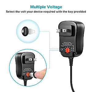 Powseed 12W Universal AC Adapter DC 3V 4.5V 5V 6V 7.5V 9V 12V Power Cord for Household Electronics CCTV IP Camers Routers Speaker Tablet Webcam USB Devices Multi Voltage 1000mA Wall Cord Charger