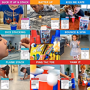 Funwares Minute of Fun Game - Minute to Win It Games for Kids, Adults, Teens, Families, Game Night, Gift for Home, Birthdays, or Travel. 2-12 Players! Original Edition, 237 Challenges