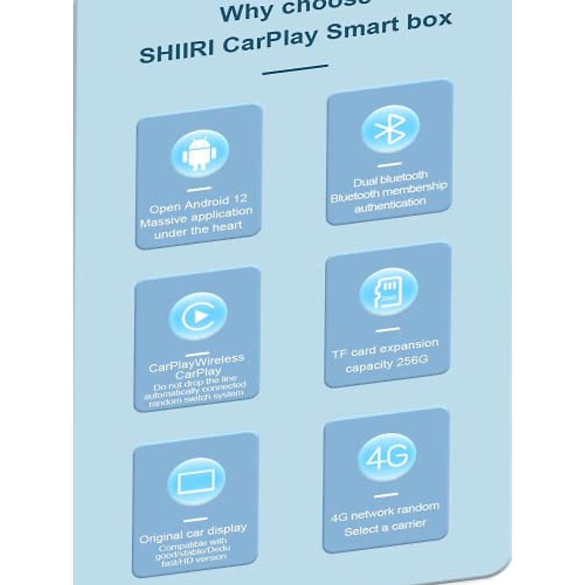 Carplay Ai Box Android 12, Wireless Car AI Box,Carplay Android Auto Video Box with 4G Cellular,4GB+64GB,8Core,Android10.0,Built-in Navigation,Support SIM&TF Card Bluetooth (4+64G)