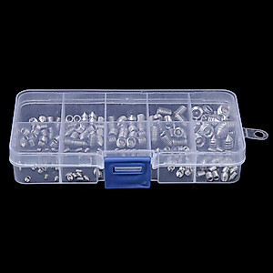 ViaGasaFamido Allen Head Socket Hex Grub Screw Cone Point Set Screw Metric 304 Stainless Steel Set Screws Bolts Assortment Kit M3 M4 M5 M6 M8 with Storage Box
