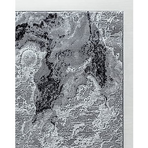 GLORY RUGS Modern Abstract Area Rug 8x10 Grey Black Large Rugs for Home Office Bedroom and Living Room