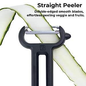 Linoroso Swivel Vegetable Y-Peeler, Classic Euro Peeler Potato Peelers Kitchen, Japanese Stainless Steel Veggie Peeler with Comfortable Handle, Dishwasher Safe Kitchen Food Peelers for Peeling,Black