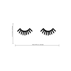 Small Children Baby Room Sleeping Eye Eyelash Vinyl Wall Art Decal - 3.7" x 7.8" Decoration Vinyl Sticker (Black)