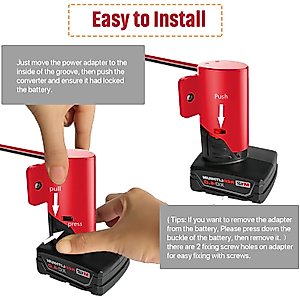 Power Wheel Adapter with Fuse & Switch, Secure Battery Adapter for Milwaukee 12V M12 Lithium Battery, with 12 Gauge Wire, Good Power Convertor for DIY Ride On Truck, Robotics, RC Toys and Work Lights
