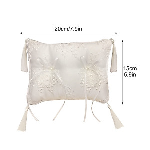 ZYLLZY Wedding Ring Pillow,Rectangle Ring Pillow with Tassel,Simple Ring Bearer Cushion Marriage Supplies for Bridal Shower Wedding Ceremony Proposal