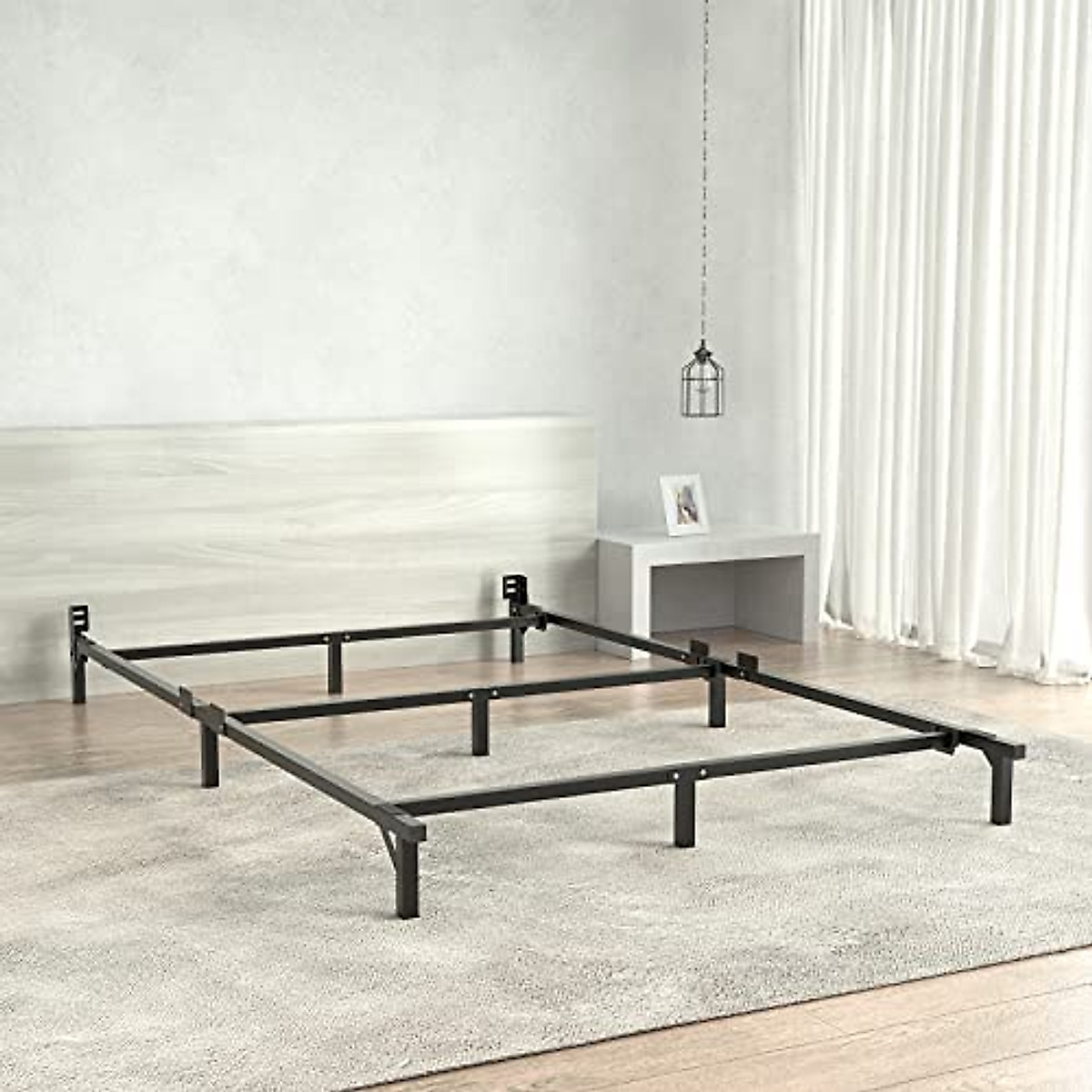 ctbsme Full Size Bed Frame, Sturdy Metal Bed Frame,9-Legs Base for Box Spring and Mattress, Easy Assembly Tool-Free, Black(53.5 * 74.5 * 7)
