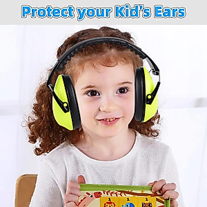 VOKIWILL 2-PACK Kids Ear Protection Earmuffs, Adjustable Safety Hearing Protection Headphones Noise Reduction Earmuff for Kids Toddlers 25NRR Noise Cancelling Earmuffs (Green, Blue)