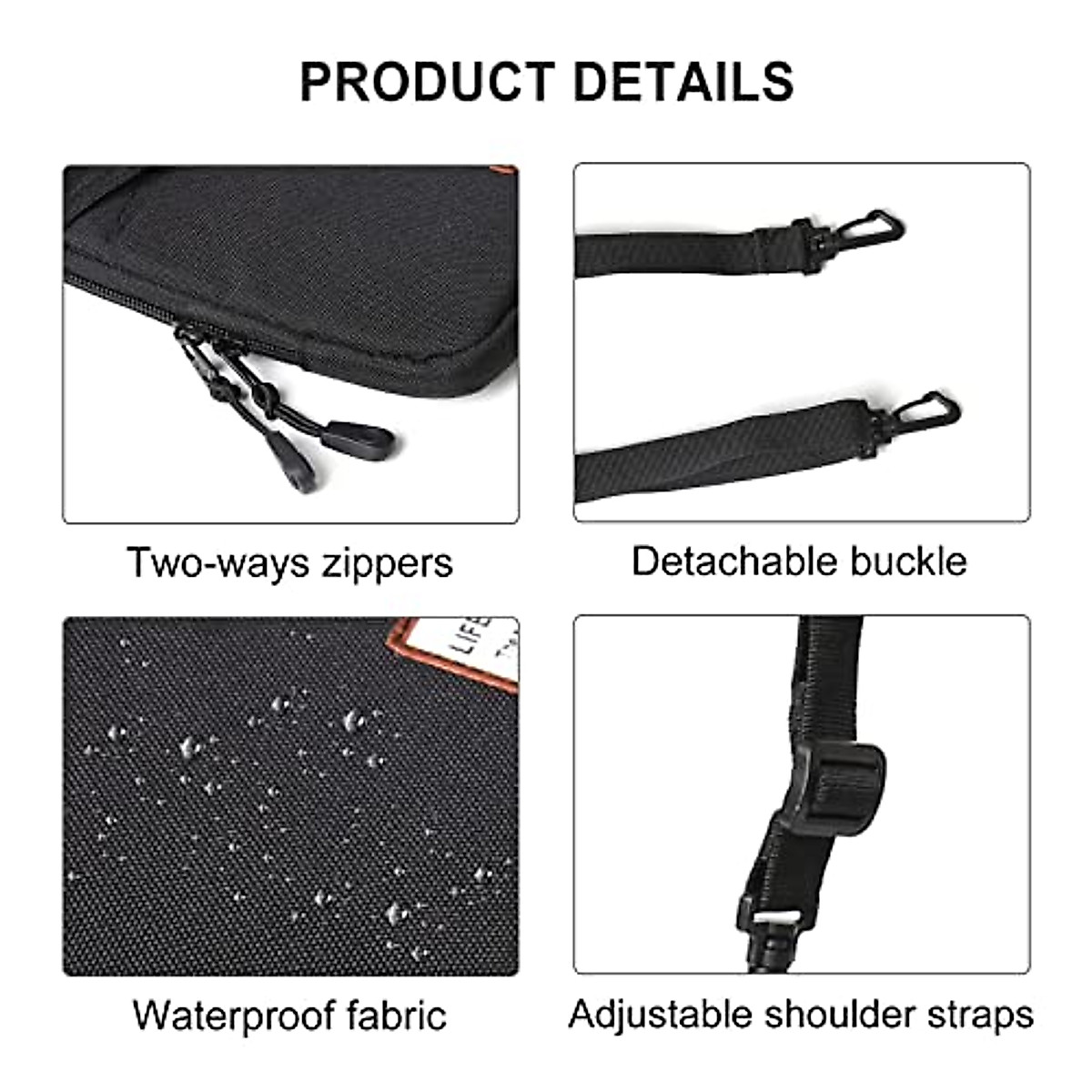 Mini Crossbody Bag Small Shoulder Bag For Men Travel Wallet Passport Holder Phone Purse Unisex, Mini Messenger Satchel Bag For Women Fanny Pack Neck Pouch Bag With Headphone Jack - Black