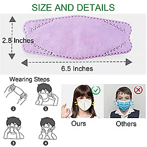 Kids KF94_Mask 50/100PCS, 4 Layers Protective_Mask Non-woven, Cup Dust_Mask 3D Design Disposable KF94 for Kids Girls Boys (50 PCS, Rainbow)