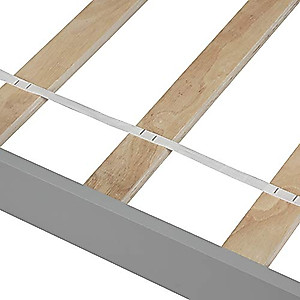 ZJIAH Twin Size Solid Wood Platform Bed Frame with Headboard and Footboard, Single Bed Wooden Slat Support for Teens Adult Bedroom Guest Room, Space Saving, No Box Spring Need, Gray