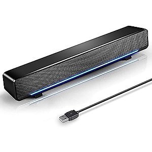 MARBOO Computer PC Bluetooth Soundbar Speakers Wireless USB Powered Laptop Desktop Monitor Speakers for PC Smartphone Ipad Tablet-Lighting Control-Switch Power On/Off