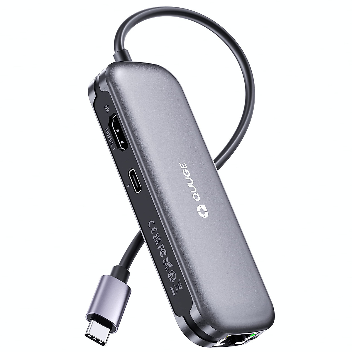 USB C Hub Multiport Adapter with 8K@30Hz / 4K@120Hz HDMI, 7 in 1 40Gbps USB C Docking Station for Laptop [100W PD, 10Gbps Data, 2.5G Ethernet, TF/SD 3.0] Compatible with MacBook Pro Air HP Dell More