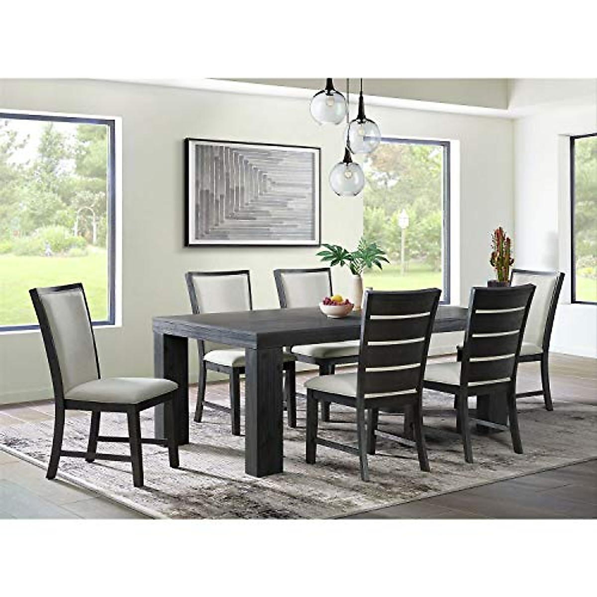 Picket House Jasper Dining Slat Back Side Chair Set in Black