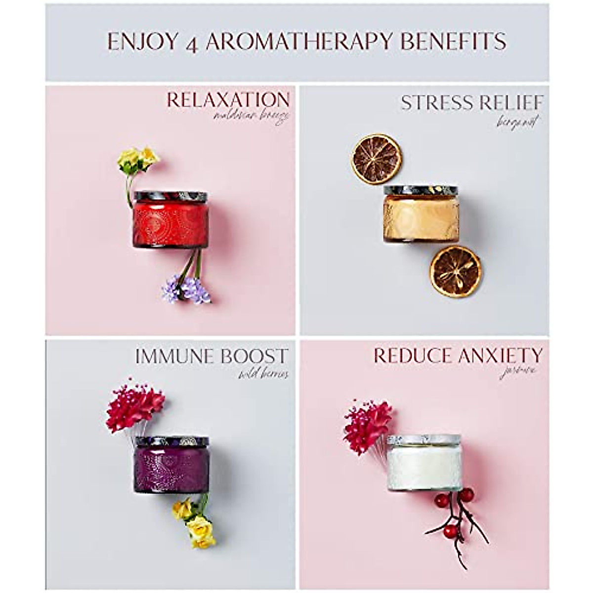 Aromatherapy Candle Gift Set for Women - 6-Piece Scented Candles, Ideal for Mom, Sister, Daughter, Perfect for Birthdays, Mother's Day, and Special Occasions - Relaxing and Delightful Fragrances