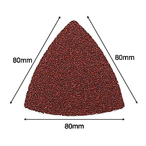 Coceca 100pcs Triangle Sanding Pads Sandpaper Hook and Loop Sanding Sheet for Wood Fit 3-1/8 Inches Oscillating Multi Tool, 40/60/80120/180/240 Grit