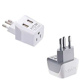 Brazil Travel Adapter Bundle by Ceptics - Type N - Charge Multiple Devices at Once - USA to Brazil - Multipack - for Your Cell Phones, Tablets, iPhone, Camera
