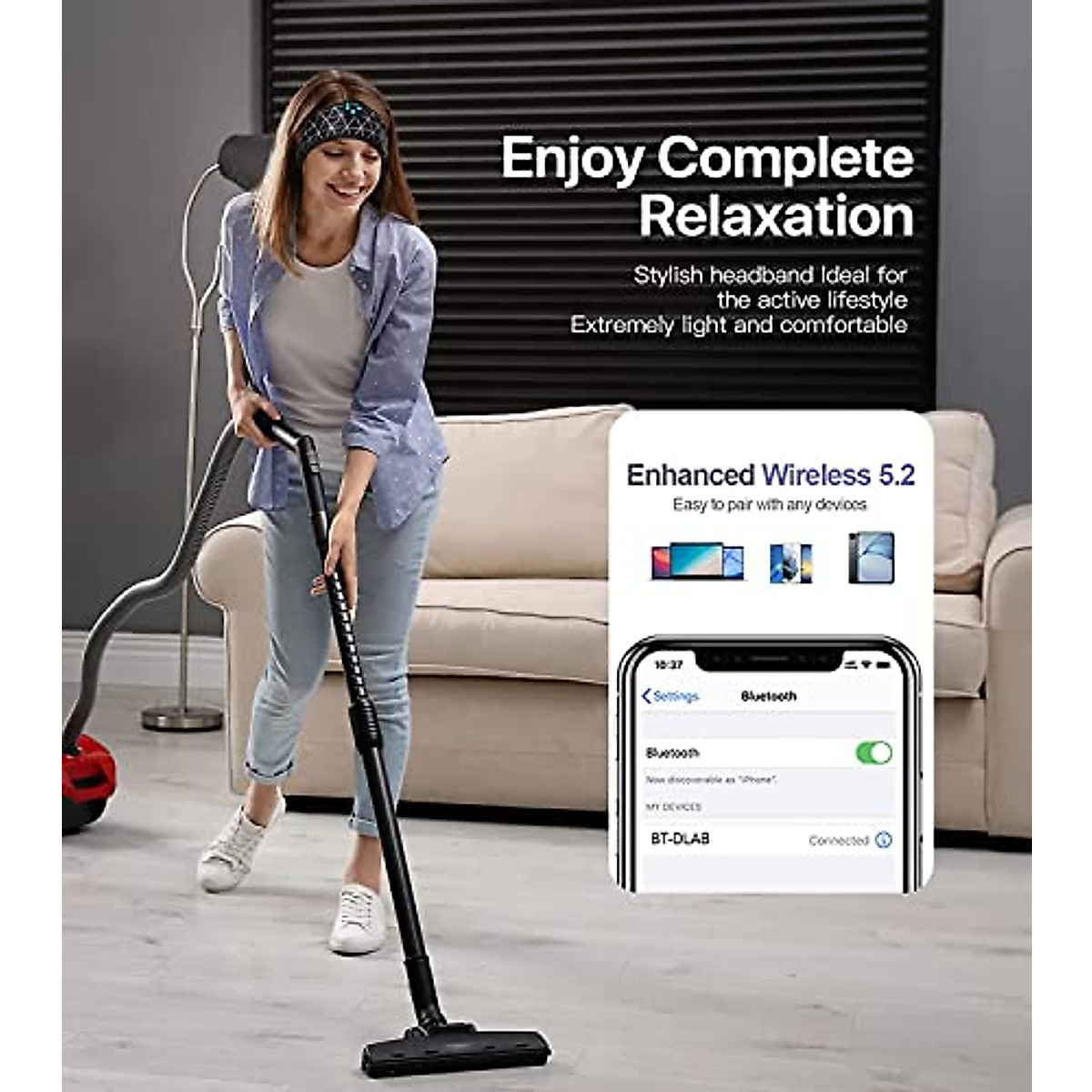 ASMRBAND Sleep Headphones, Sleep Headband Headband Headphones - Headphones For Sleep - Headband Headphones Built in Speakers Perfect for Workout,Running,Yoga,Travel,Insomnia