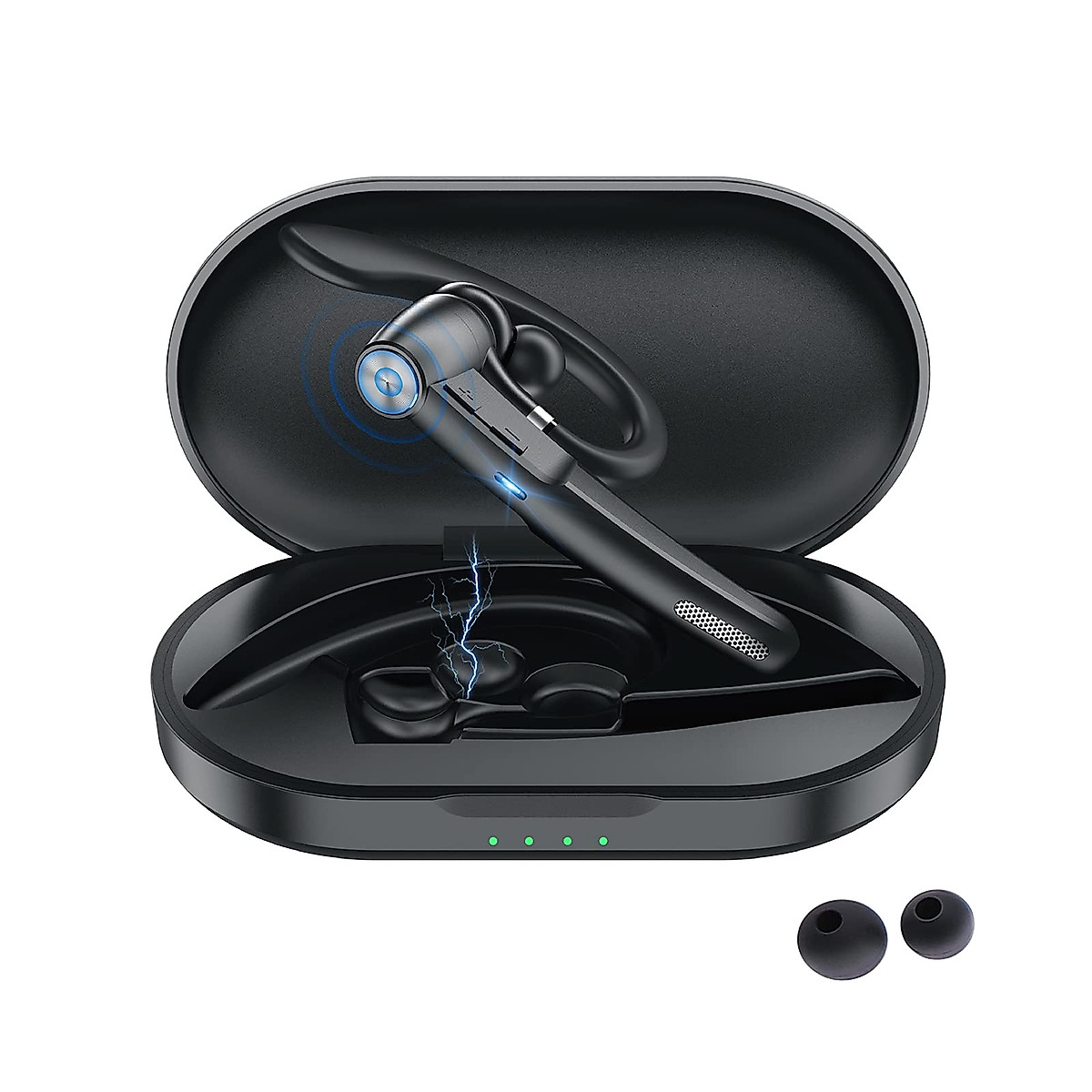 Tonstep Bluetooth Earpiece, Bluetooth Headset with MIC, Trucker Bluetooth Headset 50 Hours with Charging Case, in-Ear Headphones Wireless Earphones for Business,Office and Driving (Black-g1)