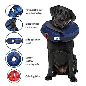 Calm Paws Behavior Support Protective Inflatable Collar Large w/Dog Calming Disc