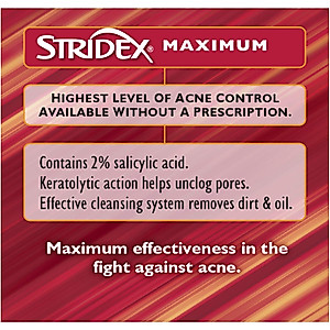 Stridex Strength Medicated Pads, Maximum, 55 Count pack,2 pack