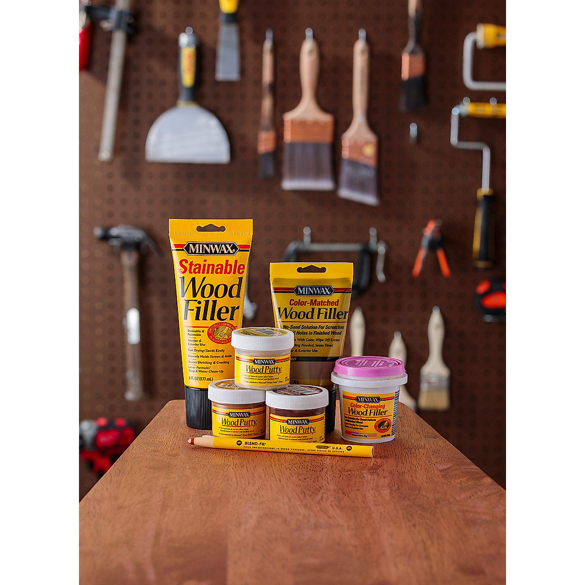 3.8 oz Minwax 910 Golden Oak Wood Putty Oil-Based Non-Hardening