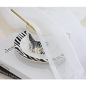 ABCHOME White Sheer Curtains 84 Inches Long 2 Panels,Rod Pocket Voile Semi Sheer Window Curtains for Kitchen, Bedroom and Living Room(White, 52 W x 84 L)