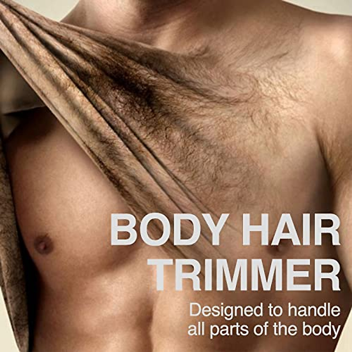 DAILYLIFE Body Trimmer for Men, All-in-one Hair Clipper with Adjustable Guide Comb Ceramic Blade Heads, Male Hygiene Waterproof Groin Hair Trimmer, Rechargeable Electric Razor Black