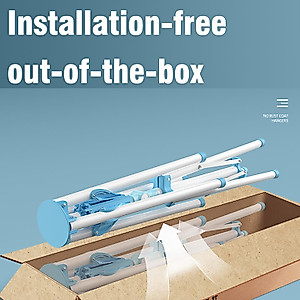 AUGMIRR Clothes Drying Racks, Height-Adjustable 52 Inches Updated Version,Stainless Steel for Indoor Outdoor,Length Adjustable Saves Space,with 20 Windproof Hooks (Tripod Rack, 52")