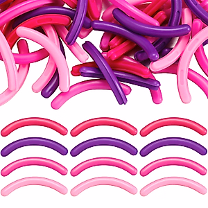 80 Pieces Eyelash Curler Refills Pads Soft Curler Replacement Refills Pads for Universal Eyelash Curler (Rose Red, Purple, Pink and Dark Rose Red)