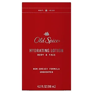 Old Spice Hydrating Body and Face Lotion, Unscented, 4 oz