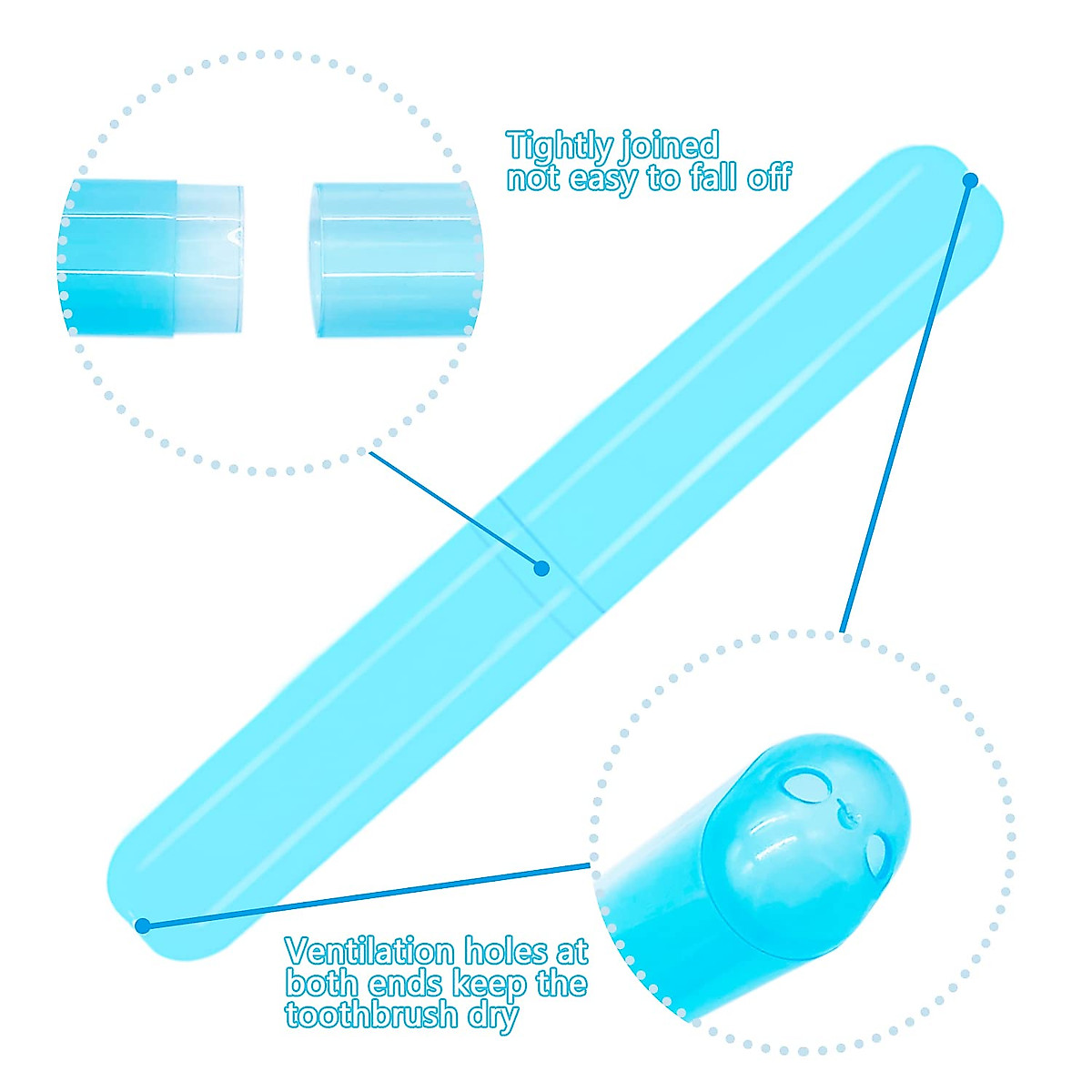 Krgiqn 30 Pack Travel Toothbrush Case Holder,Portable Toothbrush Storage Tubes,Plastic Toothbrushes Case Cover Protector for Home,Outdoor,Daily,Travel Use…