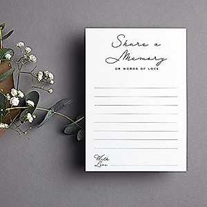 Share a Memory Cards - Minimalist Well Wishes Card - 4 x 6 - Set of 50 - for Celebration of Life, Weddings, Anniversaries, Memorials, Funerals, Birthdays, Graduation, Retirement, Going Away