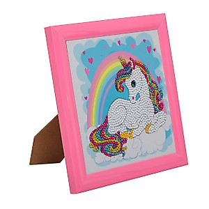 Craft Buddy Crystal Art CAFBL-4 Unicorn Rainbow, 16x16cm Frameable Crystal Art