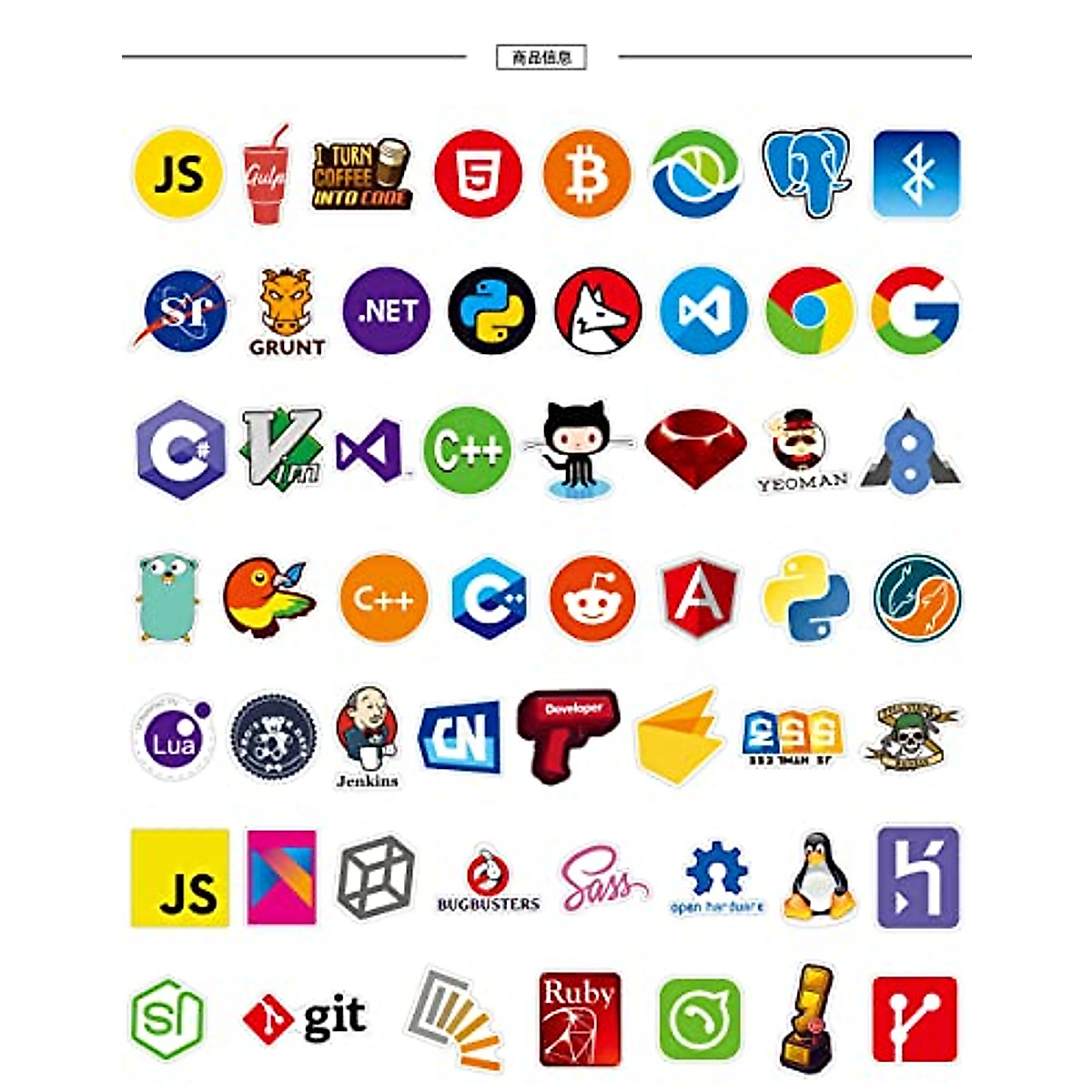 102Pcs Programmer Logo Stickers Pack for Laptop，Funny Science Decals for Teens，Vinyl Waterproof Math Sticker for Water Bottles，Phone，Hard Hat，Skateboard，Scrapbooking，Gifts for Kids/Adults