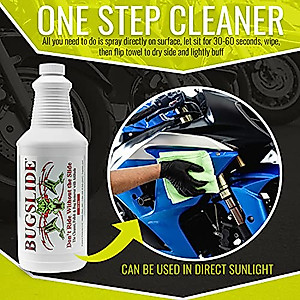 BugSlide 32 Oz Cleaner Refill for Spray Bottles & Travel Kits - Bug Remover, Detailing and Cleaning Solution for all Vehicles, Multisurface Cleaner to Shine and Degrease without Scratching