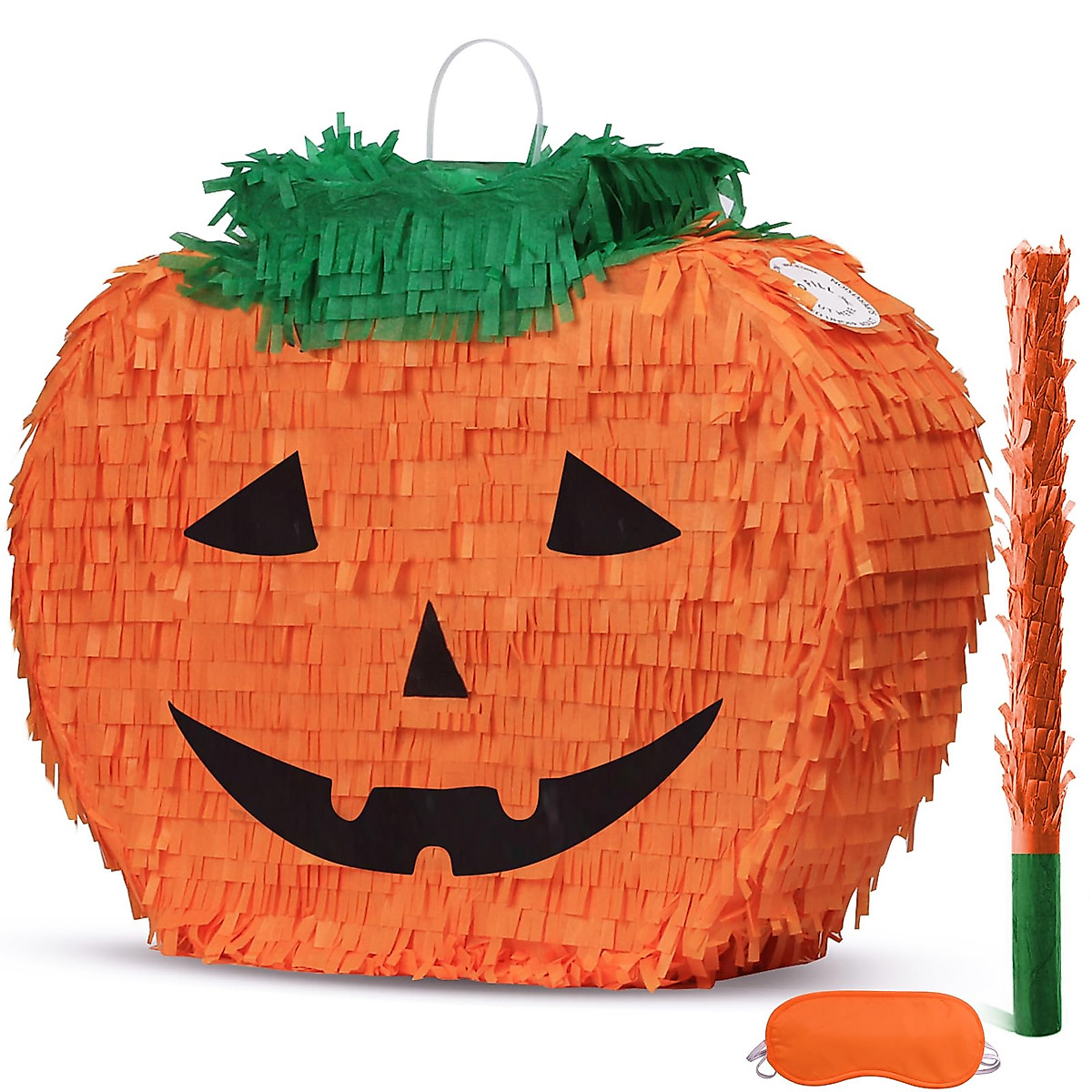 Pumpkin Piñata Funny Piñata with Blindfold and Bat for Halloween Party, Cinco De Mayo, Fiestas Decorations Party Favors