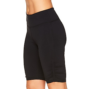 Gaiam Women's Yoga Short Performance Spandex Compression Legging Shorts - Black, X-Small