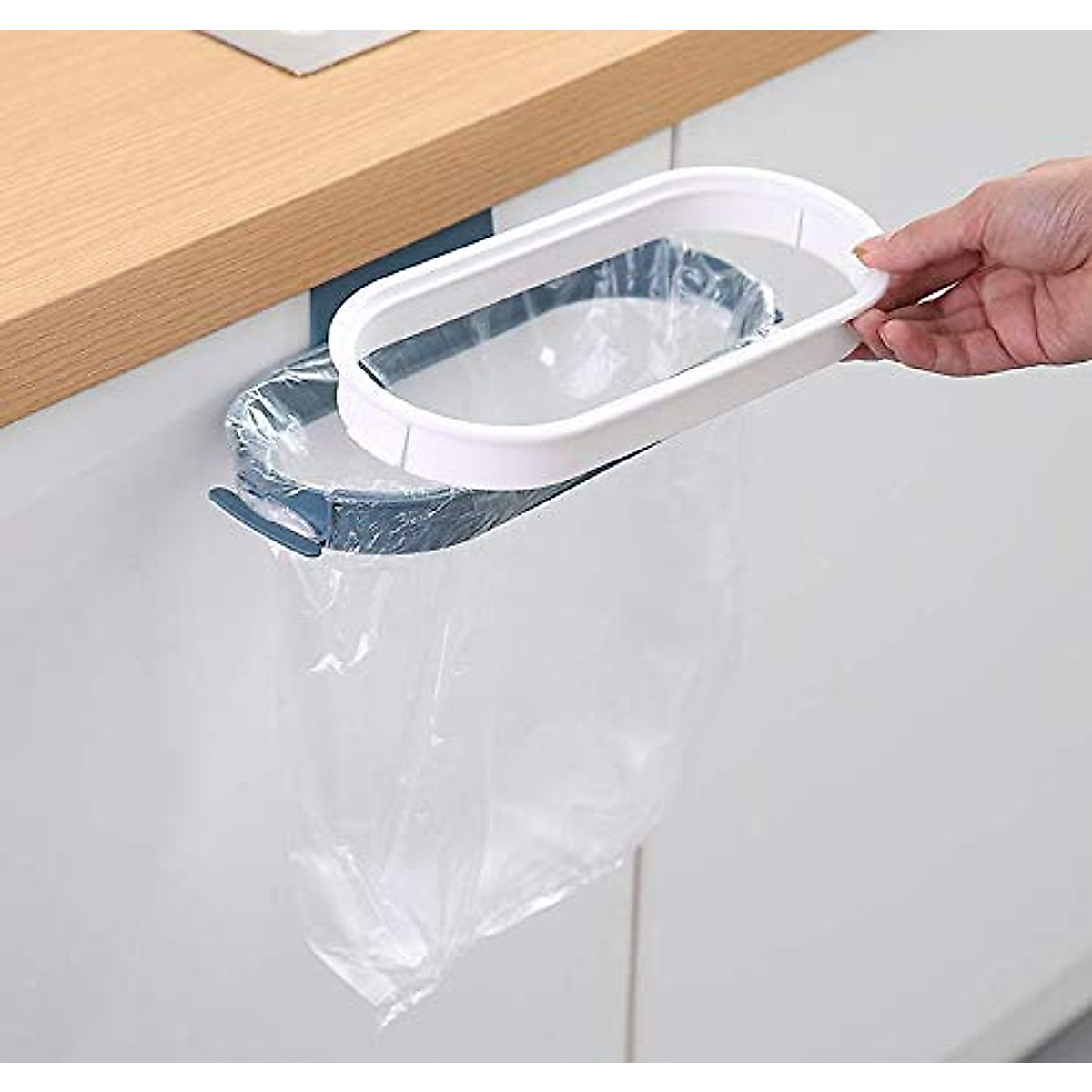 Hangable Trash Rack Cabinet Door Rack Kitchen Trash can Storage Rack Household Wall Bracket Hook