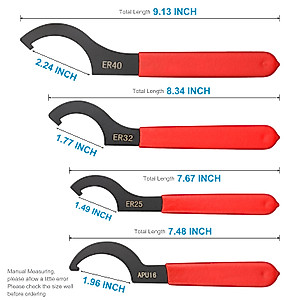 Ocasar Coilover Wrench Spanner, 4PCS Non-Slip Spanner Wrench Set, Professional Universal Rubber Handle Wrench Spanner Tool for Floor Heating Pipes and Cars Walnut