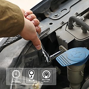 EMENTOL 62PCS 1/4" Drive Master Socket Set with Ratchets, CR-V, SAE/Metric Socket Set, Ratchet Handle, Coupler, Spinner Handle, Impact Extension Bars, Bits Set, Universal Joint
