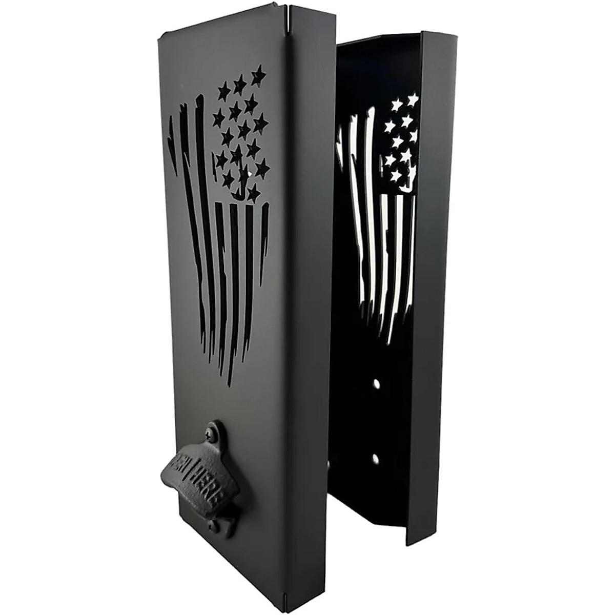 Xeenso 2024 Newest Can Cooler Holder with Bottle Opener for Larger Size, 12 * 4.13 * 4.13 in, Can Cooler Holder, 2 in 1Can Cooler Holder, Wall Mounted Can Cooler Holder (A)